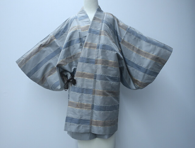 【楽天市場】【IDnet】【着物】リサイクル着物道中着 横縞文 上っ張り 羽織 身丈約87cm 裄丈約65cm 24Z-1220【リサイクル】：アイディーネット