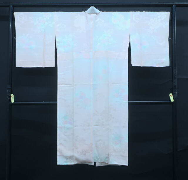 【楽天市場】バレンタインデーセール最大60%OFF【IDnet】【着物】 長襦袢 綸子 流水花文様 身丈約129.5cm 裄丈約67.5cm 24Z-1654【リサイクル】：アイディーネット