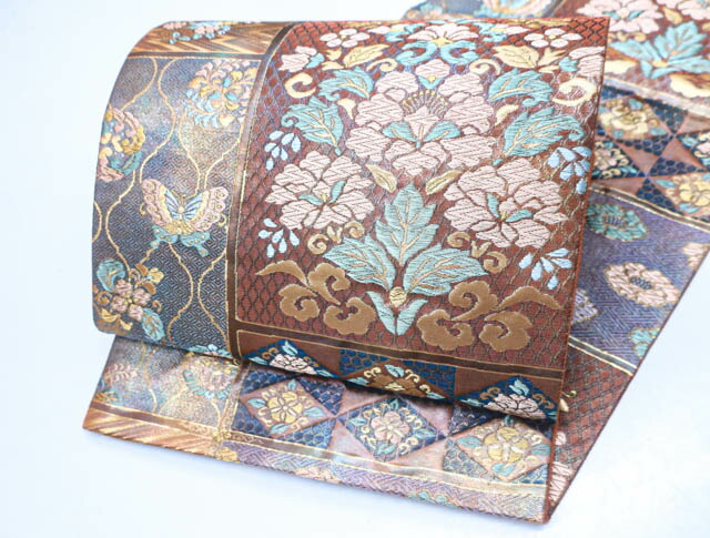 【楽天市場】【IDnet】【着物】 袋帯 西陣織 花文様 24B-907【リサイクル】：アイディーネット