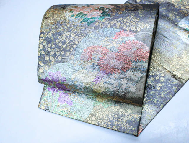 【楽天市場】【IDnet】【着物】 袋帯 金彩 花 植物文様 24B-961【リサイクル】：アイディーネット