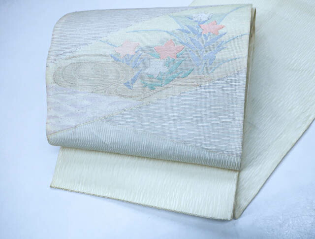 【楽天市場】【IDnet】【着物】 袋帯 お太鼓柄 夏物 夏 桔梗文様 24B-968【リサイクル】：アイディーネット