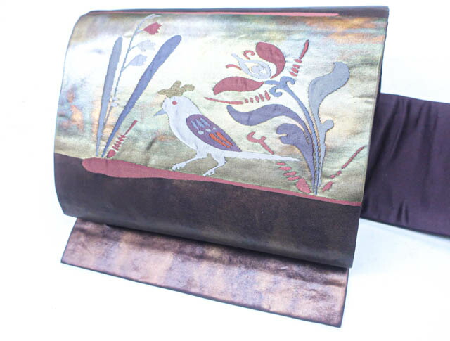 【楽天市場】\楽天スーパーセール☆最大70％OFF／【IDnet】【着物】 九寸名古屋帯 ふくれ織 鳥文様 23B-2755【リサイクル】：アイディーネット