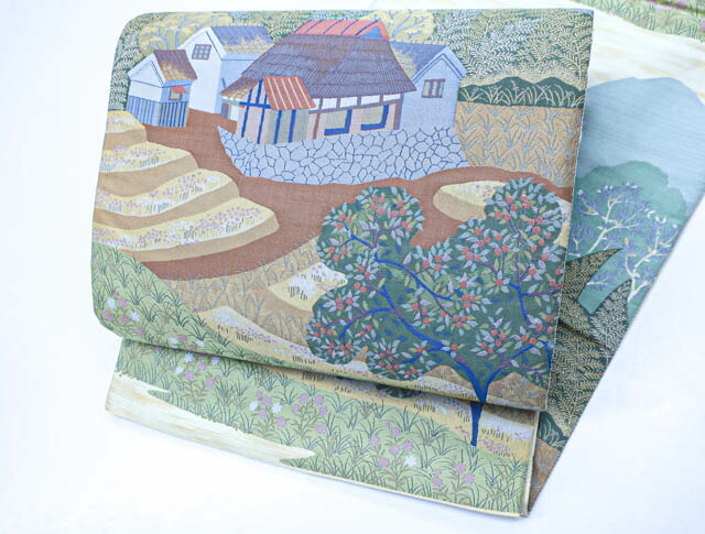 【楽天市場】【IDnet】【着物】 袋帯 風景文様 24B-37【リサイクル】：アイディーネット