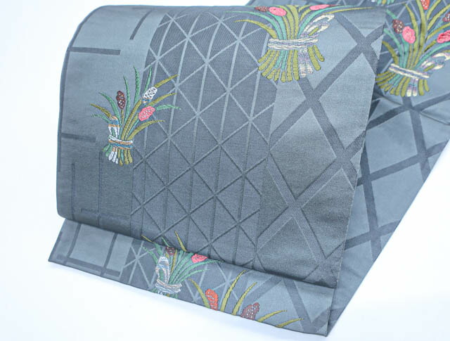 【楽天市場】最大65%OFF大売り出しセール【IDnet】【着物】 京袋帯 格子に花束文様 24B-524【リサイクル】：アイディーネット