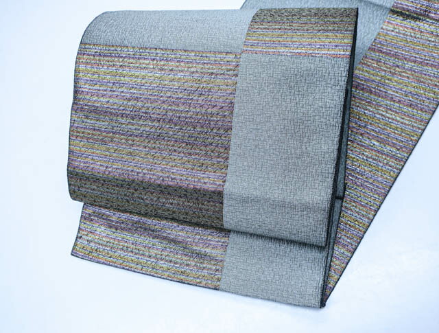 【楽天市場】【IDnet】【着物】 八寸名古屋帯 横縞文様 24B-1304【リサイクル】：アイディーネット