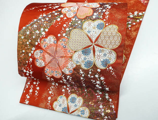 【楽天市場】【中古】 リサイクル着物 袋帯 西陣織 花文様 24B-1315【リサイクル】IDnet：アイディーネット