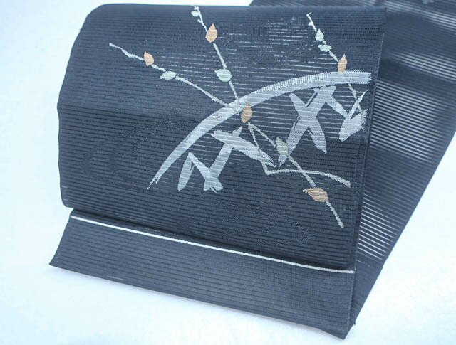 【楽天市場】【IDnet】【着物】八寸名古屋帯 籠目に枝葉文 24B-550【リサイクル】：アイディーネット