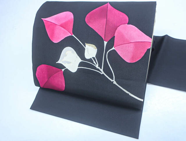 【楽天市場】【IDnet】【着物】九寸名古屋帯 塩瀬 枝葉文24B-558【リサイクル】：アイディーネット