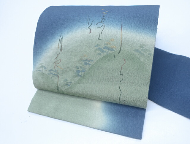 【楽天市場】【IDnet】【着物】 九寸名古屋帯 作家物 ちりめん 松に文字文 24B-611【リサイクル】：アイディーネット