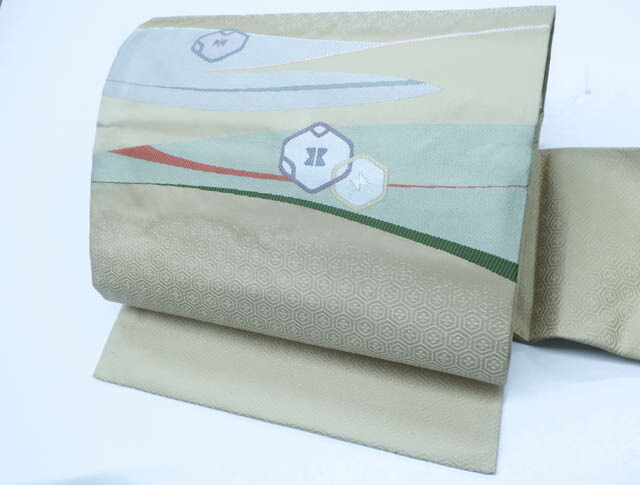 【楽天市場】【IDnet】【着物】 九寸名古屋帯 亀甲文様 24B-762【リサイクル】：アイディーネット