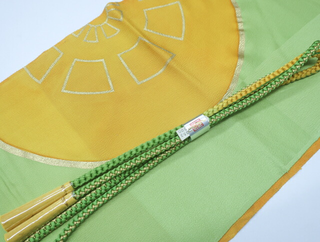 【楽天市場】最大65％OFF大売り出しセール【IDnet】【着物】 和装小物 帯締め 帯揚げ セット 帯締 帯揚 金彩 源氏車文 丸組 金糸 組紐 24W-2369【リサイクル】：アイディーネット