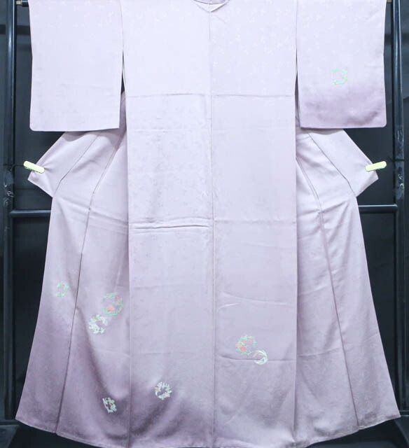 【楽天市場】\楽天スーパーセール☆最大70％OFF／【IDnet】【着物】 付下げ スワトウ刺繍 丸花文様 暈し 身丈約163cm 裄丈約64.5cm 23Z-3628【リサイクル】：アイディーネット