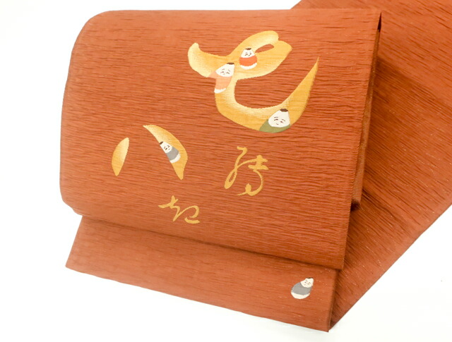 【楽天市場】【IDnet】【着物】 袋帯 お太鼓柄 ふくれ織 七転び八起き 24b-1674【リサイクル】：アイディーネット