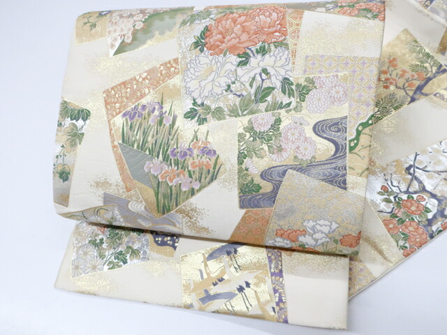 【楽天市場】【IDnet】【着物】袋帯 西陣織 地紙紋 長尺 24b-2026【リサイクル】：アイディーネット