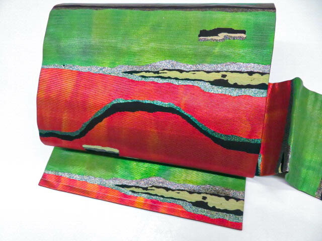 【楽天市場】【IDnet】【着物】九寸名古屋帯 横段 抽象文 24b-1919【リサイクル】：アイディーネット