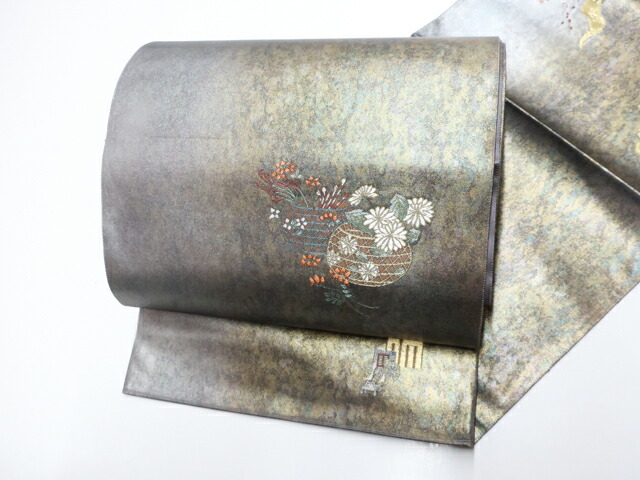 【楽天市場】【IDnet】【着物】袋帯 お太鼓柄 花籠文 金糸 24b-1965【リサイクル】：アイディーネット