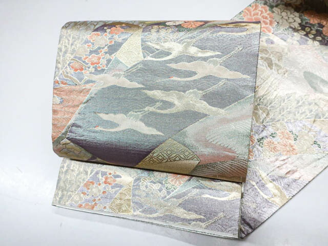 【楽天市場】【中古】 リサイクル着物 袋帯 鶴花文 24b-2116【リサイクル】IDnet：アイディーネット