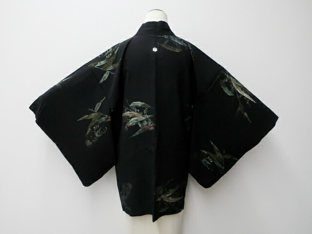 【楽天市場】楽天スーパーセール最大80％OFF【IDnet】【着物】黒羽織 縫い取り 一つ紋 金糸 24z-3462【リサイクル】：アイディーネット