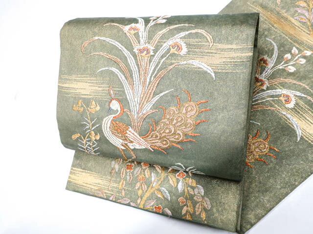 【楽天市場】最大65％OFF大売り出しセール【IDnet】【着物】袋帯 西陣織 尾長鳥文 金糸 長尺 証紙付 24b-2305【リサイクル】：アイディーネット