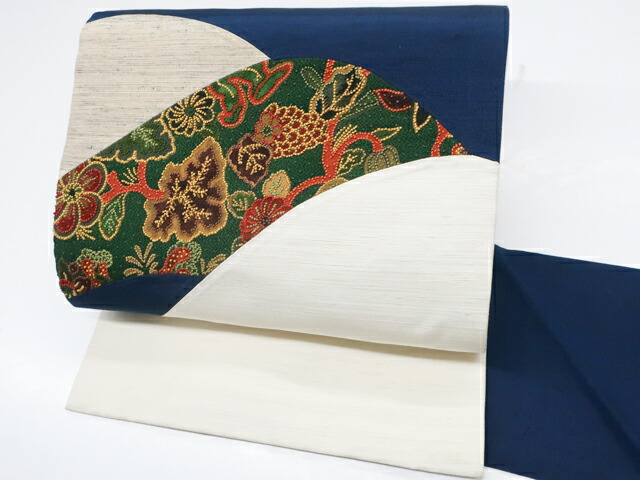 【楽天市場】【IDnet】【着物】九寸名古屋帯 刺し子 花文 24b-2135【リサイクル】：アイディーネット