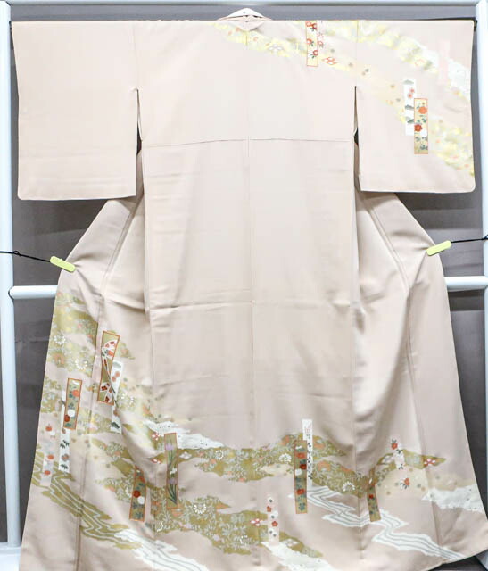 【楽天市場】最大65％OFF大売り出しセール【IDnet】【着物】 訪問着 金彩 金駒刺繍 短冊に古典柄 身丈約166cm 裄丈約66.5cm 24z-3656【リサイクル】：アイディーネット