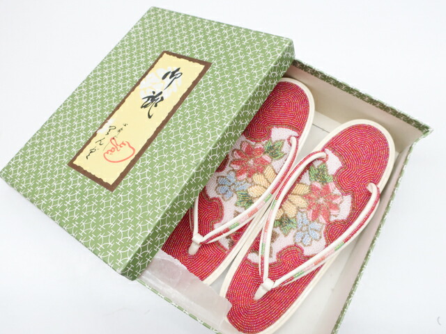 【楽天市場】【中古】 リサイクル着物 和装小物 草履 ビーズ 箱入り 23.5cm 24w-8878【リサイクル】IDnet：アイディーネット