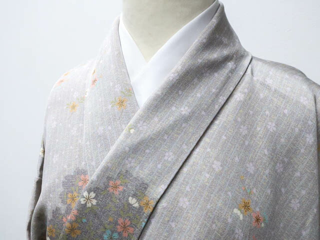 【楽天市場】楽天スーパーセール☆最大70%OFF【IDnet】【着物】小紋 雲取に桜文 身丈約156cm 裄丈約65cm 24z-3837【リサイクル】：アイディーネット