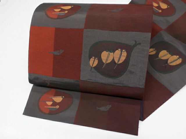 【楽天市場】【IDnet】【着物】袋帯 市松に魚文 24b-2395【リサイクル】：アイディーネット