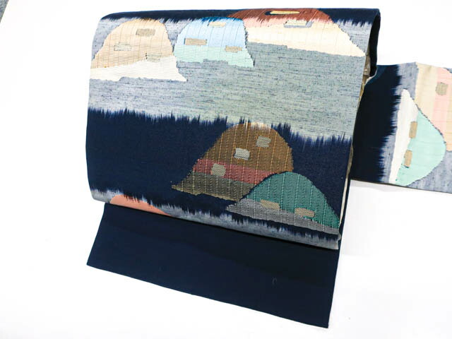 【楽天市場】【IDnet】【着物】九寸名古屋帯 紬織 遠山文 金糸 24b-2429【リサイクル】：アイディーネット