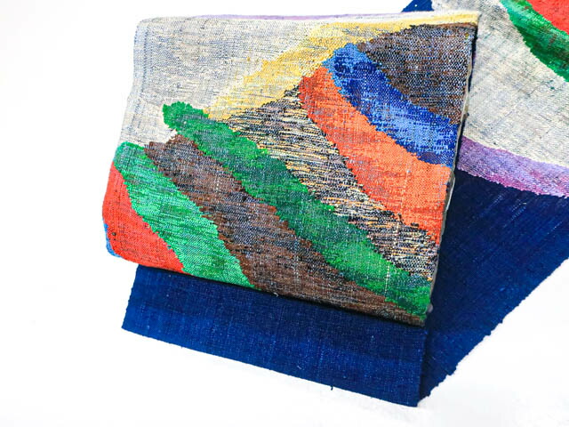 【楽天市場】【IDnet】【着物】八寸名古屋帯 紬織 手織 お太鼓柄 幾何学文 24b-2433【リサイクル】：アイディーネット