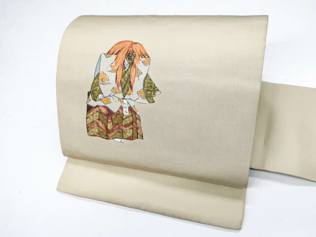 【楽天市場】【IDnet】【着物】 九寸名古屋帯 お太鼓柄 歌舞伎文 落款入り 24b-2472【リサイクル】：アイディーネット