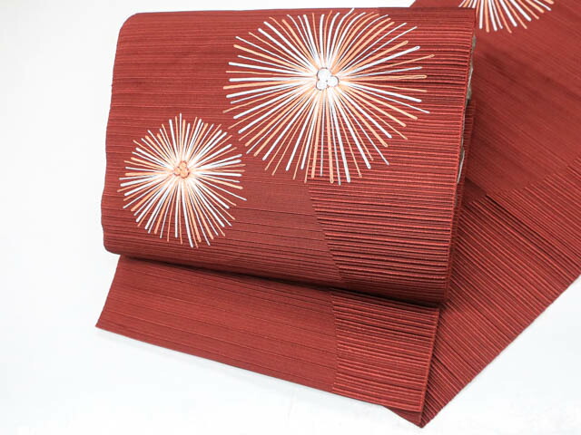 【楽天市場】【IDnet】【着物】 八寸名古屋帯 お太鼓柄 刺繍 花文 24b-2516【リサイクル】：アイディーネット