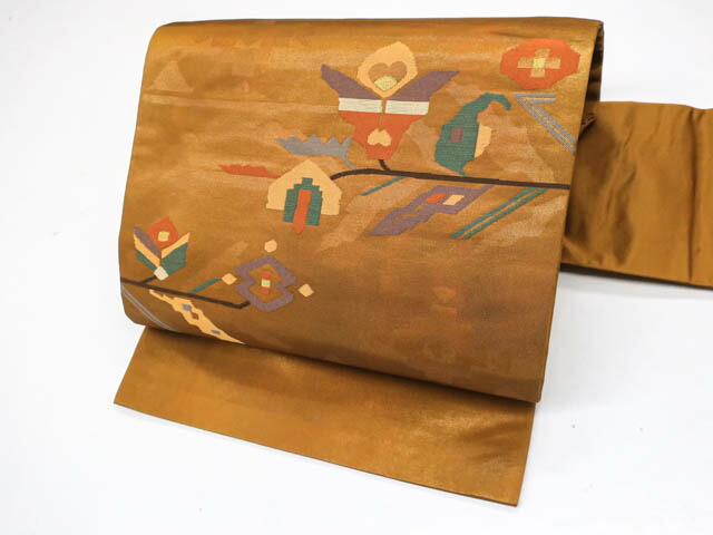 【楽天市場】【IDnet】【着物】九寸名古屋帯 お太鼓柄 花文 24b-2529【リサイクル】：アイディーネット