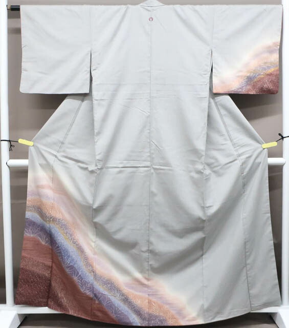 【楽天市場】福袋初売りセール最大65%OFF【IDnet】【着物】付下げ 紬織 暈し たたき染め 草文 身丈約162cm 裄丈約65cm 24z-4133【リサイクル】：アイディーネット