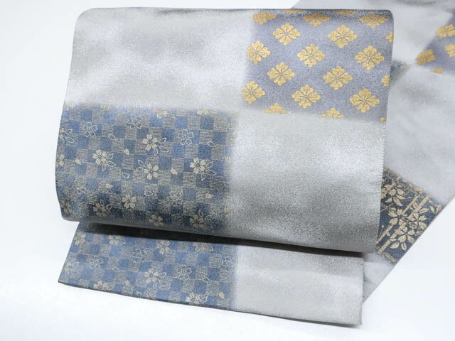 【楽天市場】バレンタインデーセール最大60%OFF【IDnet】【着物】袋帯 作家物 落款入り 全通柄 金彩 「正義作」市松取 桜文 24b-2580【リサイクル】：アイディーネット