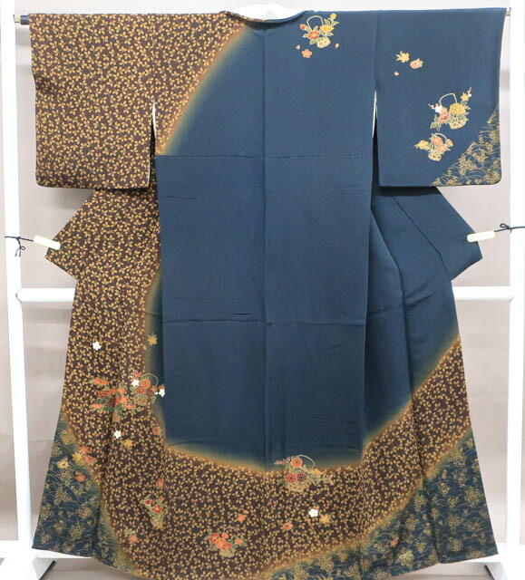 【楽天市場】最大65％OFF大売り出しセール【IDnet】【着物】訪問着 縮緬 萩に花籠文 身丈:約162cm 裄丈:約65cm 24z-4969【リサイクル】：アイディーネット