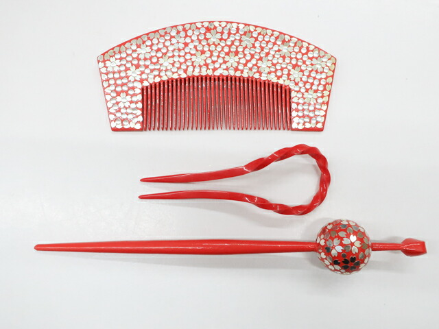 【楽天市場】【IDnet】【着物】和装小物 簪 櫛 3点セット 24w-11339【リサイクル】：アイディーネット