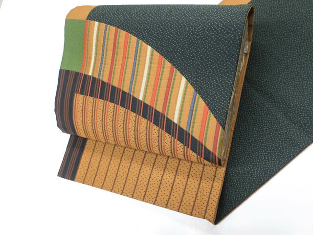 【楽天市場】【IDnet】【着物】 京袋帯 お太鼓柄 縞文 お洒落柄 24b-2762【リサイクル】：アイディーネット