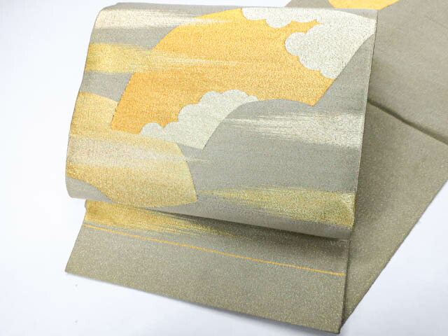 【楽天市場】【IDnet】【着物】袋帯 綴織 金銀糸 お太鼓柄 地紙に雲文 24b-2842【リサイクル】：アイディーネット