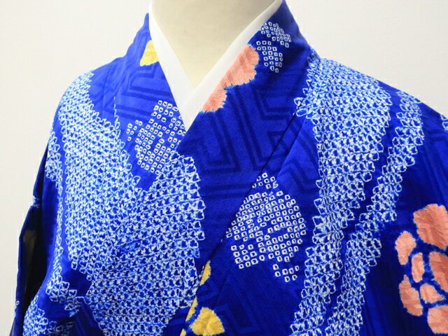 【楽天市場】最大80％OFF【IDnet】【着物】アンティーク 小紋 絞り 花文 身丈約154cm 裄丈約61.5cm 25z01-44[仕立て上がり 和服 アウトレット リサイクル着物 ...