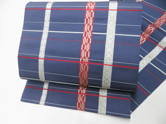 【楽天市場】楽天スーパーセール☆最大70%OFF【IDnet】【着物】八寸名古屋帯 六通柄 格子文 25b01-52【リサイクル】：アイディーネット