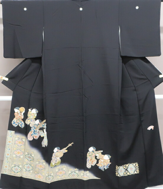 【楽天市場】最大80％OFF【IDnet】【着物】 黒留袖 五つ紋 作家物 童子文 比翼仕立て 身丈約156.5cm 裄丈約61.5cm 25z01-599[仕立て上がり 和服 アウトレット ...