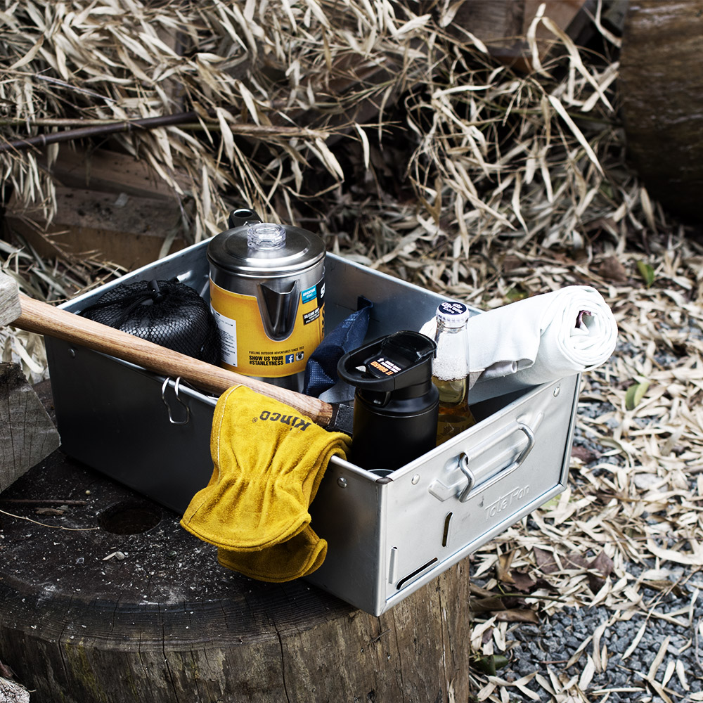 【楽天市場】TOTE PAN Metal Tote Pan TP2 Mサイズ トートパン スチール ガーデニング キャンプ アウトドア 薪入れ ...