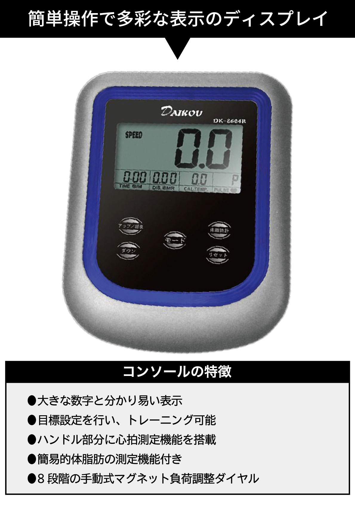 【楽天市場】リカンベントバイク DK-8604R 家庭用 フィットネスバイク エクササイズバイク トレーニングバイク 背もたれ 高齢者 シニアフィットネス 有酸素運動 8段階負荷 心拍数測定 ...