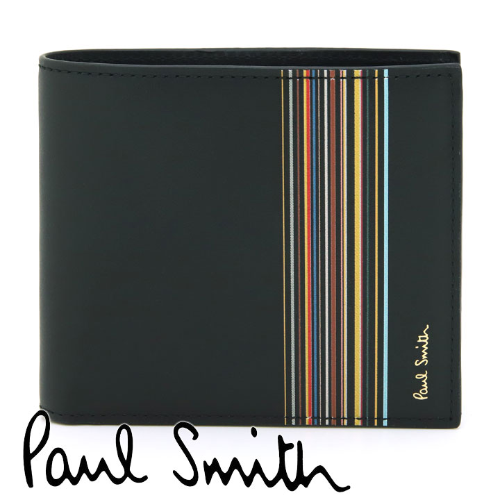 【楽天市場】ポールスミス 財布 Paul Smith 二つ折り財布（小銭入れあり）メンズ ブラック マルチストライプ M1A-4833-LFISIG 79 【在庫あり】【誕生日 お祝い ...