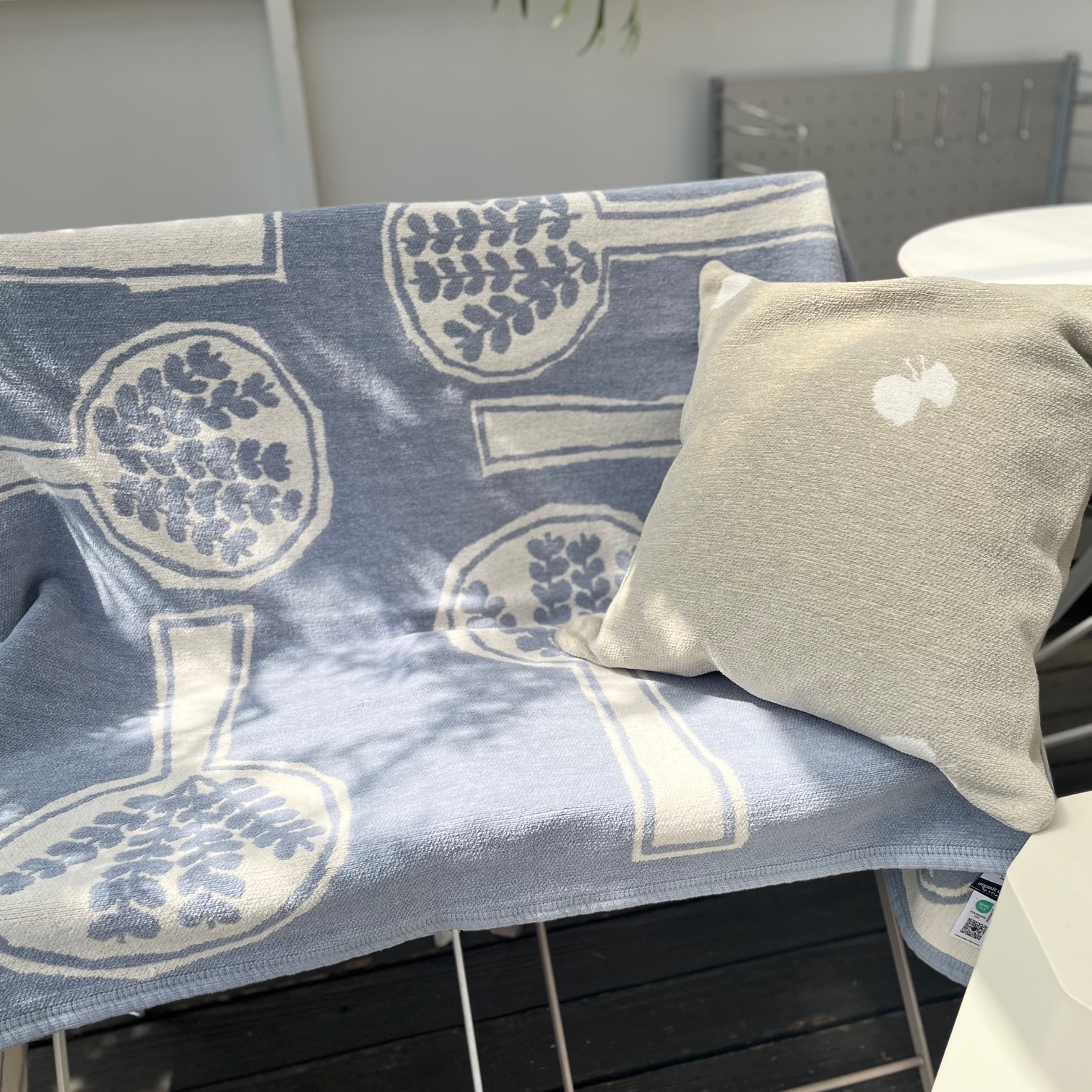 【楽天市場】KLIPPAN クリッパン シュニールコットンブランケット ハーフ FOREST SPOON ブルー ミナ ペルホネン 正規取扱店：ihana design