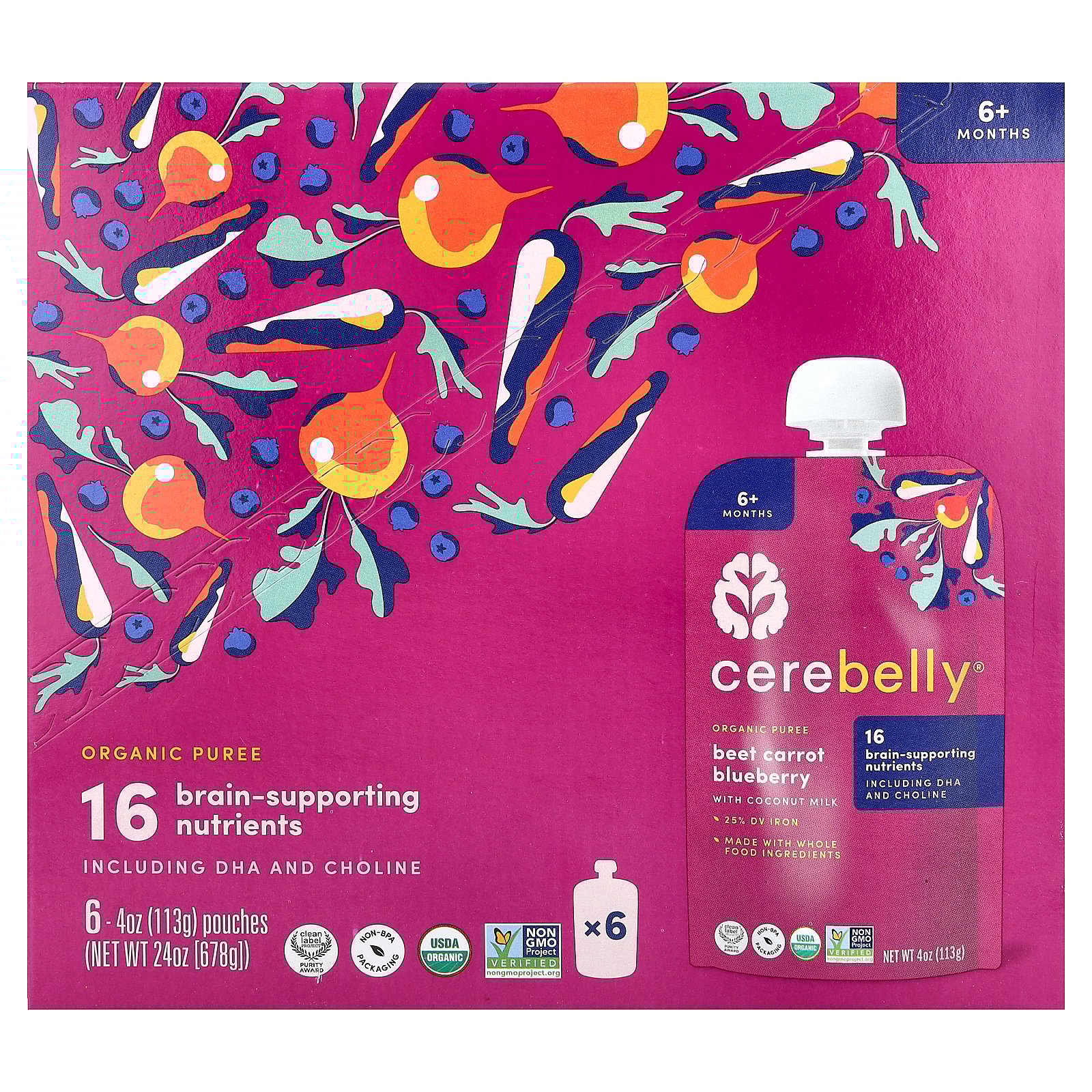 【楽天市場】Cerebelly ベビーフード ピューレ オーガニック 【 iHerb アイハーブ 公式 】 セレベリー 離乳食 赤ちゃん ベビー 有機 ビート ニンジン ブルーベリー ...