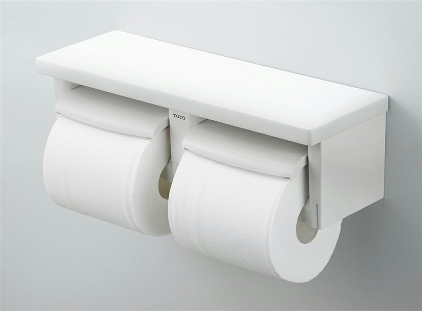 【楽天市場】 在庫有り！台数限定！TOTO【YH650】 NW1ホワイト 棚付二連紙巻器 芯あり対応 樹脂製：あいあいショップさくら