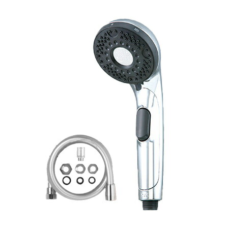 【楽天市場】KVK シャワーヘッド 【ZS370TPFS-2】hadamo ウルトラファインバブルシャワーヘッド ワンストップ機能付 メッキ メタリックホース 1.6m アタッチメント付〔GB ...