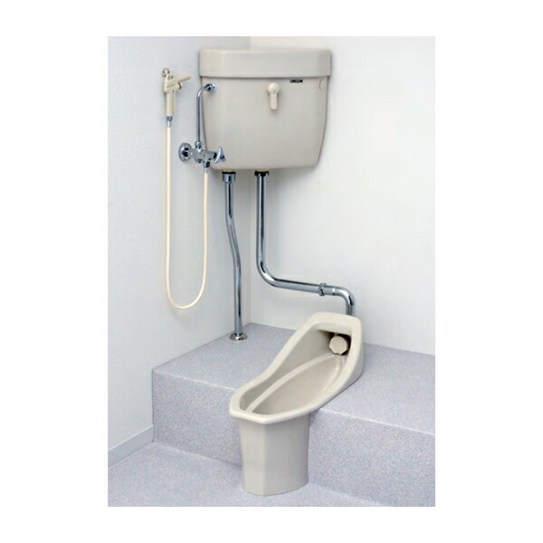 【楽天市場】####ロンシール機器 簡易水洗便器【DX-260P/N】BN8オフホワイト ロンクリーン 水タンク式和式便器(隅付型) 洗浄ノ ...